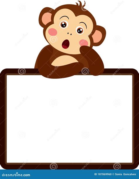 Cute Monkey Border Clip Art