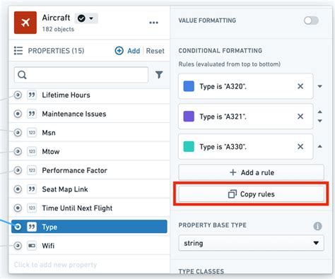 Object And Link Types • Properties • Add Conditional Formatting • Palantir