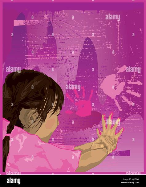 Girl Finger Painting Stock Vector Image And Art Alamy