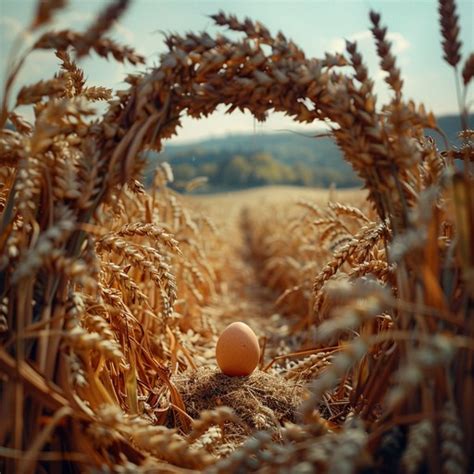 Free Egg In Wheat Photo Egg Wheat Field Download At Stockcake