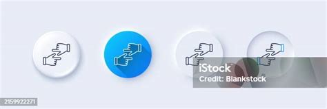 손 선 아이콘을 클릭합니다 한 손가락 손바닥 기호 선 아이콘 벡터 3차원 형태에 대한 스톡 벡터 아트 및 기타 이미지 3차원 형태 고급 그라데이션 Istock