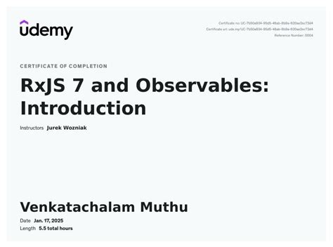 Venkatachalam Muthu On Linkedin Rxjs Javascript Webdevelopment Udemy Continuouslearning