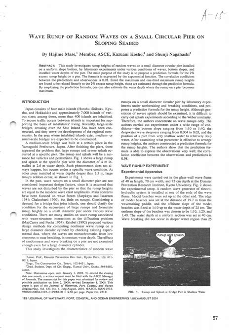 Pdf Wave Runup Of Random Waves On A Small Circular Pier On Sloping Seabed