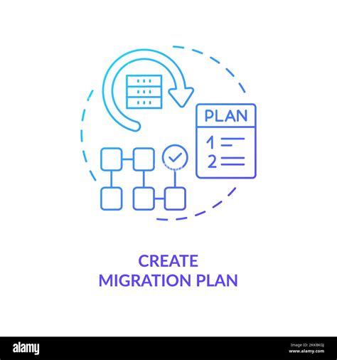 Create Migration Plan Blue Gradient Concept Icon Stock Vector Image