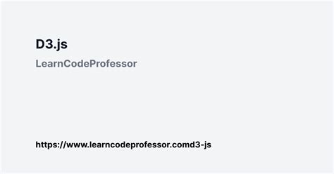 d3 js learncodeprofessor