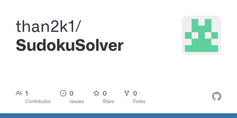 Github Than2k1sudokusolver