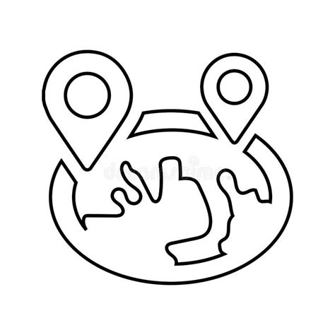 Gps Navigation Location Pin Direction Icon Rounded Vector Design Stock Illustration