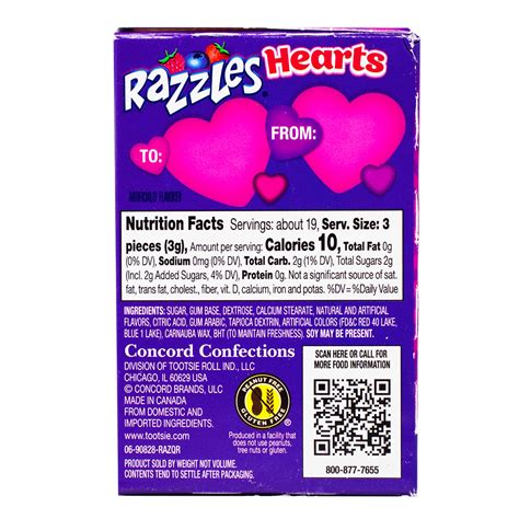 Razzles Hearts 2oz Candy Funhouse Us