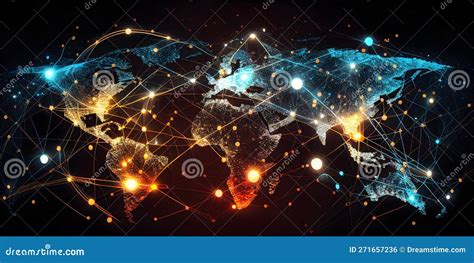 Communication Technology For Internet Business Global World Network And Telecommunication On