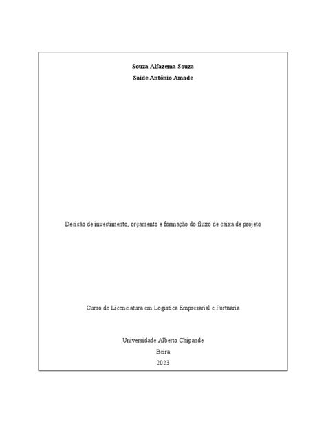 Sousa Y Saide Pdf Fluxo De Caixa Contabilidade