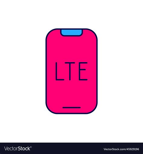 Filled Outline Lte Network Icon Isolated On White Vector Image