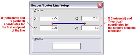 Header Footer Items Lines