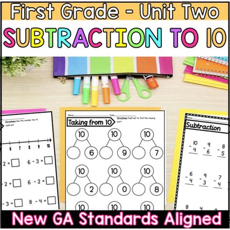 Subtraction Within 10 First Grade New Ga Math Standards Aligned