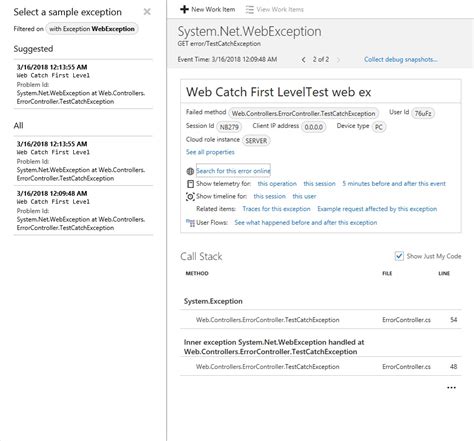 C Application Insights Configure Stack Snapshot Stack Overflow