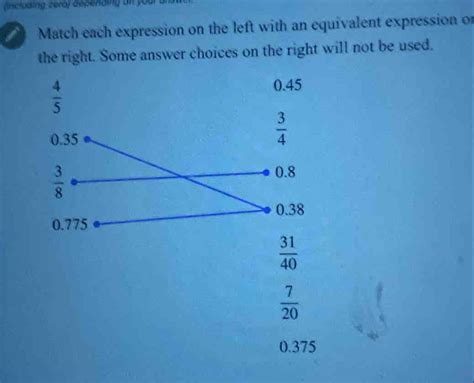 Including Zero Depending On Y Our Match Each Expression On The Left With An Equivalent E Algebra