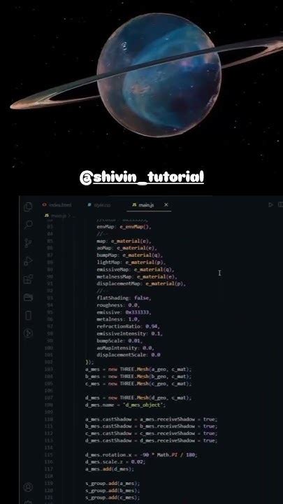 created realistic saturn html css js trending shorts solarsystem youtube