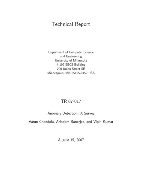 Pdf Anomaly Detection A Survey