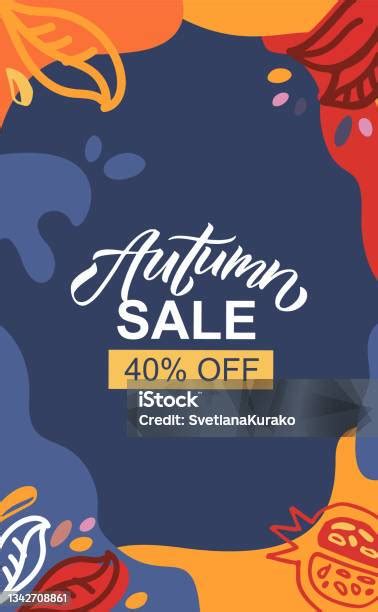 가을의 문자 타이포그래피가 있는 가을 판매 벡터 일러스트 템플릿 가을 판매 아이콘 배지 포스터 서명 배너 사과 잎 석류 엽서 초대장 카드용 가을 판매 템플릿 0명에 대한