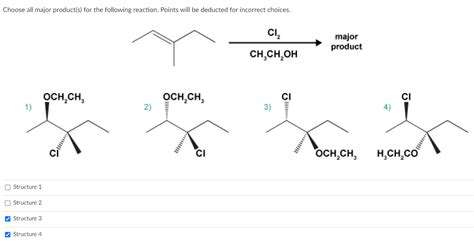 Solved Choose All Major Products For The Following