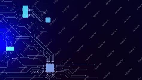 Premium Vector Abstract Blue Technology With Circuit Board And Microchip Concept Digital Smart