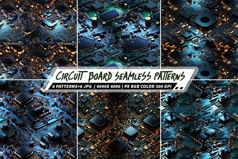 Circuit Board Seamless Patterns Backgrounds Photoshop Filtergrade