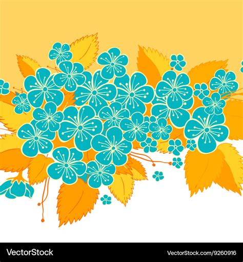 Blue And Yellow Flower Background Royalty Free Vector Image