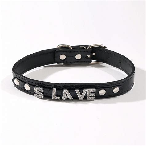 Leather Neck Collar Daddy Diamond Letter Sex Toy For Cosplay Flirting Product Shein Usa