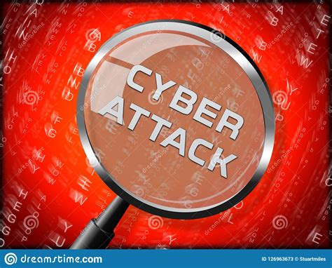 Cyberattack Malicious Cyber Hack Attack 3d Rendering Stock Illustration