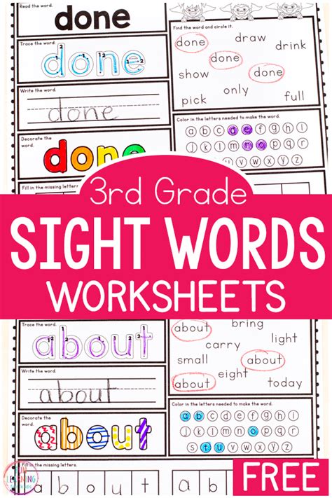 3rd Grade Sight Words Printable Printable Calendars At A Glance