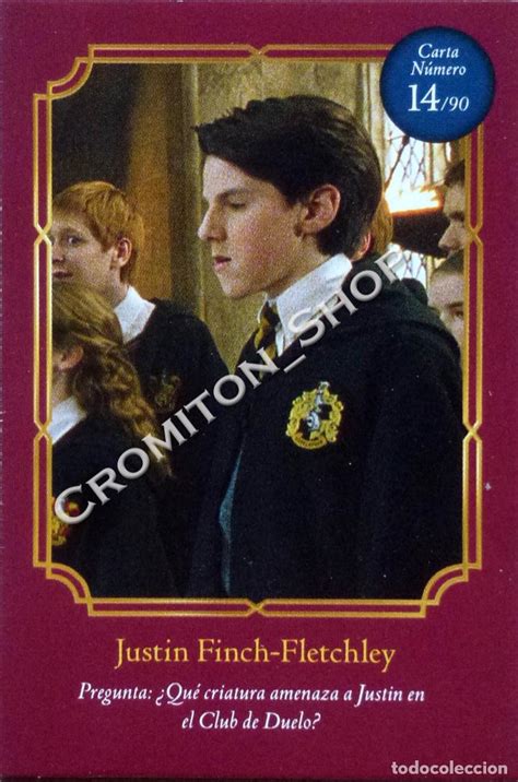 Nº 14 Justin Finch Fletchley Harry Potter Wiz Comprar Trading Cards