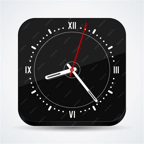 Premium Vector Black Square Clock Vector Icon