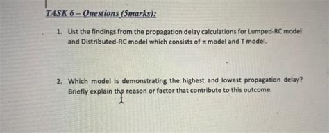 Solved List The Findings From The Propagation Delay Chegg