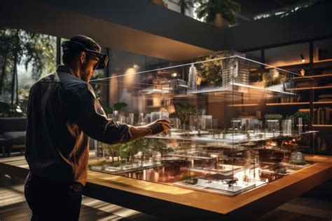 Premium Photo Architecture Simulator Innovation Hologram Project On