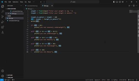 Meenu Teja Thorlikonda On Linkedin Python Bmicalculator Programming Oasisinfobyte Tech