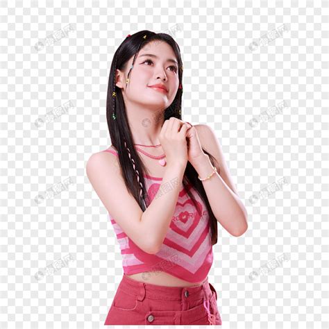 손으로 기도하는 세련된 소녀 Png 일러스트 무료 다운로드 Lovepik