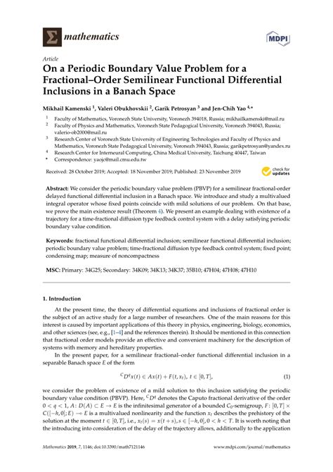 Pdf On A Periodic Boundary Value Problem For A Fractionalorder