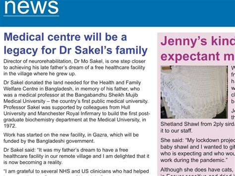 Grateful To See Hospital News About Fathers Legacy Prof Ishaq Phd Uk Dr Mohamed Sakel