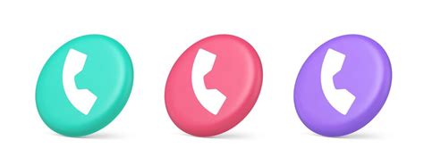 Premium Vector Phone Call Contact Voice Communication Button Web Application Design 3d
