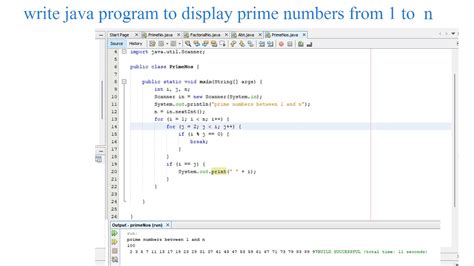 write java program that display prime numbers youtube