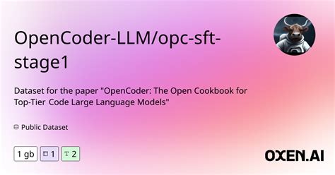Opencoder Llmopc Sft Stage1 Datasets At Oxenai