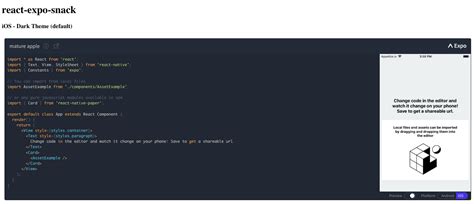 GitHub Brookslyrette React Expo Snack React Component For Rendering