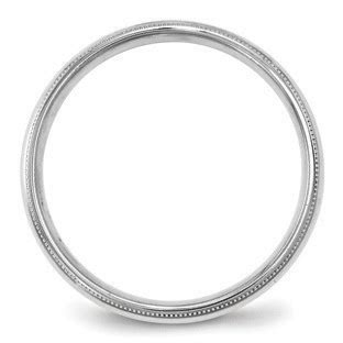 4mm Half Round Milgrain Edge Lightweight Wedding Band In 10k White Gold