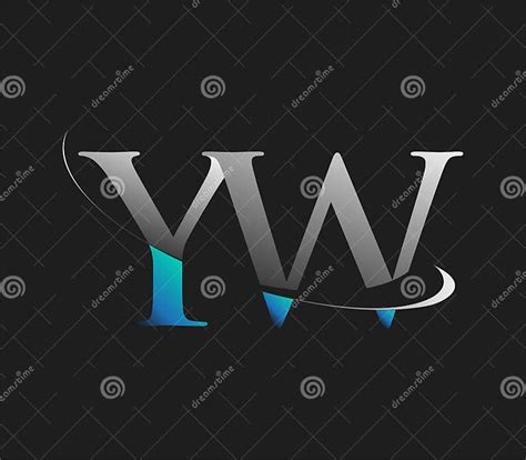 Yw Initial Logo Company Name Colored Blue And White Swoosh Design