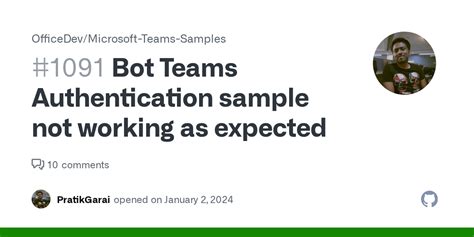 Bot Teams Authentication Sample Not Working As Expected · Issue 1091 · Officedev Microsoft
