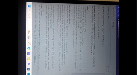 Solved Dynamic Programming Longest Sub Sequence AP You Are Chegg