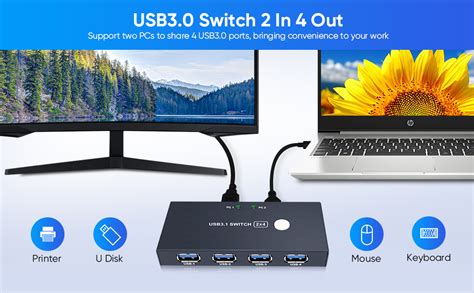 Usb3 0 Switcher Usb Switch 2 Computers Share 4 Usb3 0