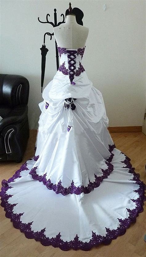 Dark Purple And White Quinceanera Dresses