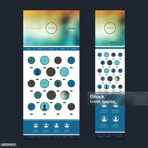 배경 흐리게으로 응답 한 페이지 웹 사이트 서식 파일 그래픽 사용자 인터페이스에 대한 스톡 벡터 아트 및 기타 이미지 그래픽