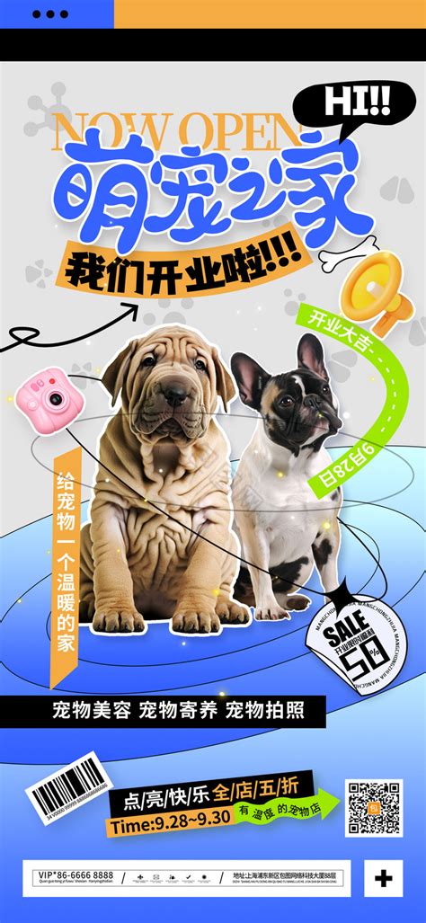 萌宠之家宠物店开业模板 包图网