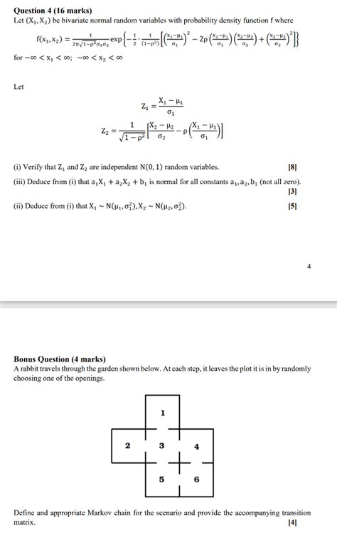 Solved Question 4 16 Marks Let X1 X2 Be Bivariate Chegg Com